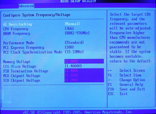 Intel Core 2 Duo E6300 and E6700 Overclocking > Intel Core 2 Duo (BIOS ...