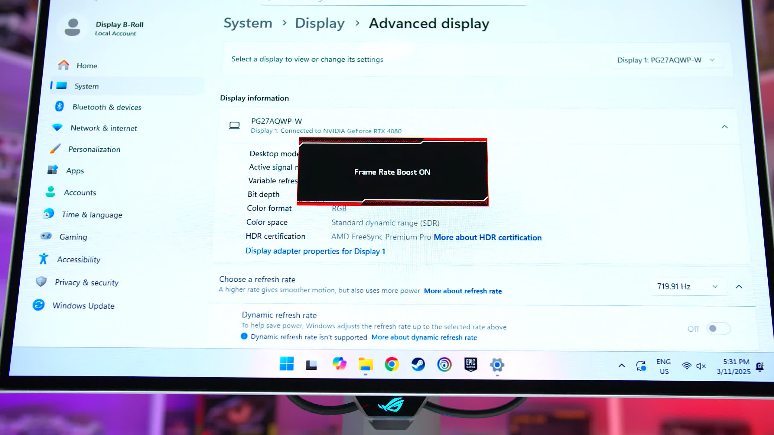Asus ROG Swift PG27AQWP Review: 720Hz OLED | TechSpot