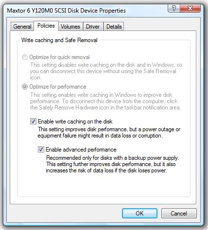Windows Vista Memory Tweak Guide > Hard Drive Settings | TechSpot