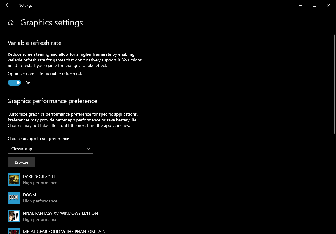 Microsoft adds 'variable refresh rate' setting to Windows 10 with ... Microsoft adds 'variable refresh rate' setting to Windows 10 with ...