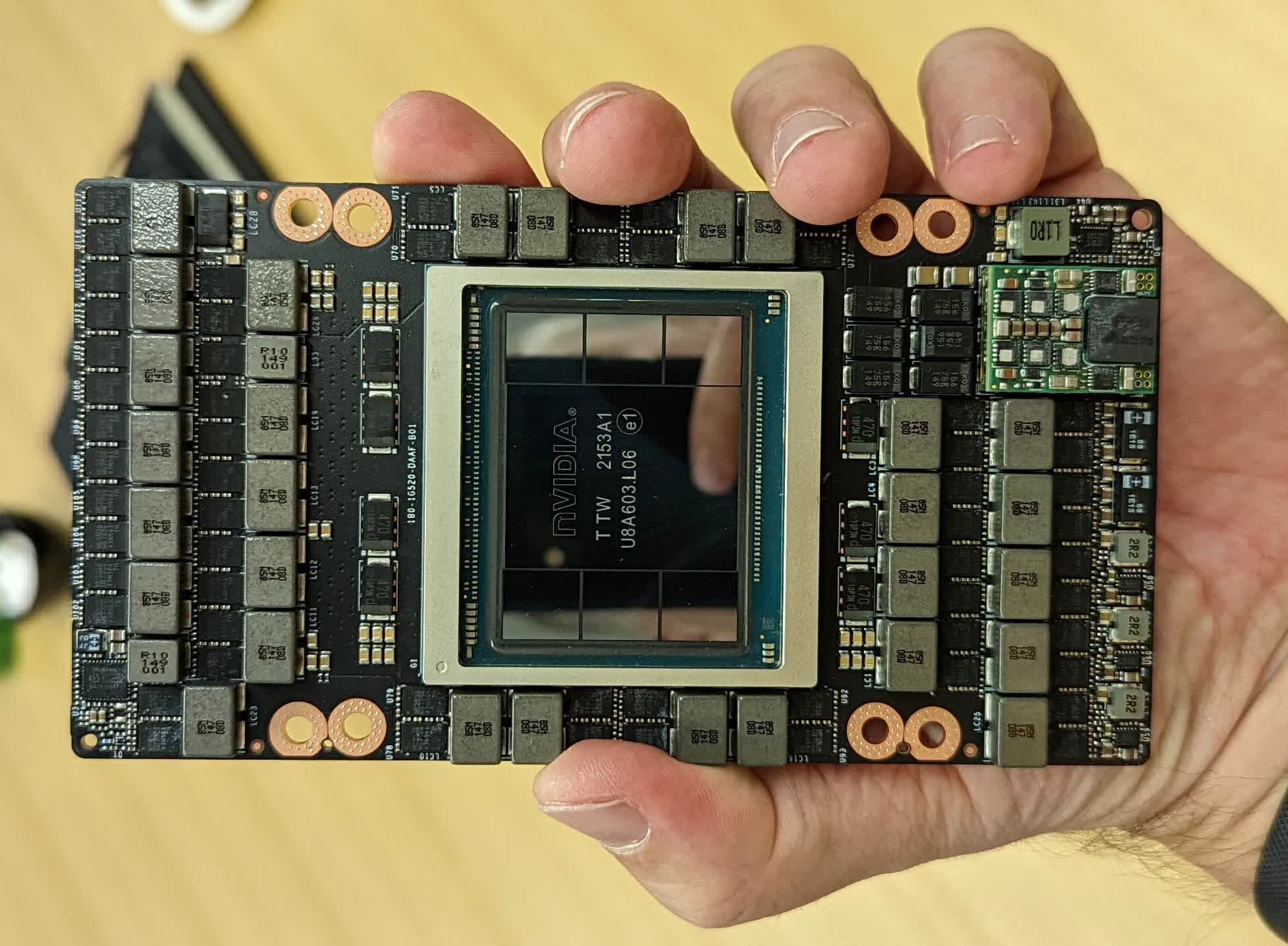 Nvidia's Hopper H100 pictured, features 80GB HBM3 memory and impressive ... Nvidia's Hopper H100 pictured, features 80GB HBM3 memory and impressive ...
