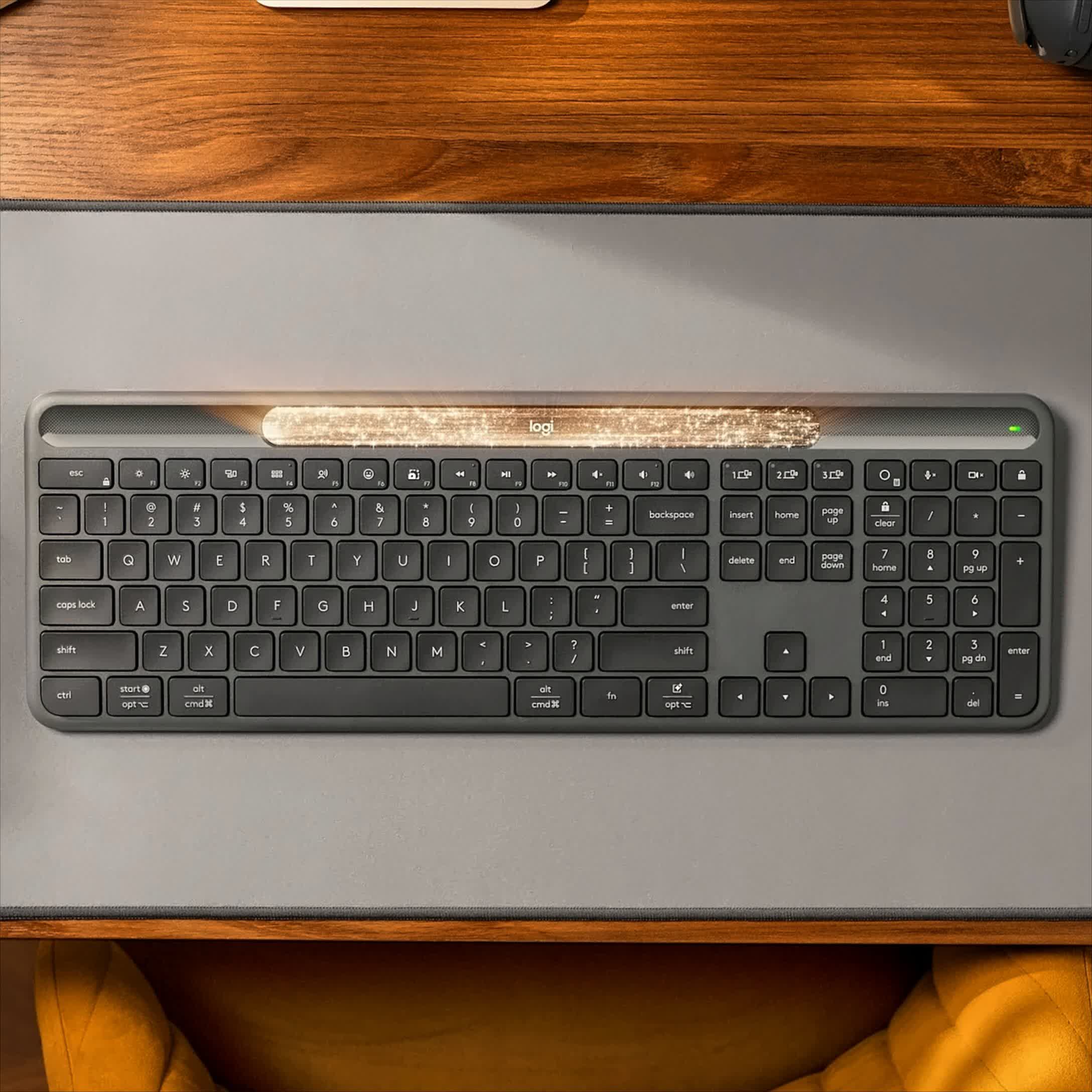 Logitech K980 Signature Slim Solar+ keyboard can run on indoor light ...