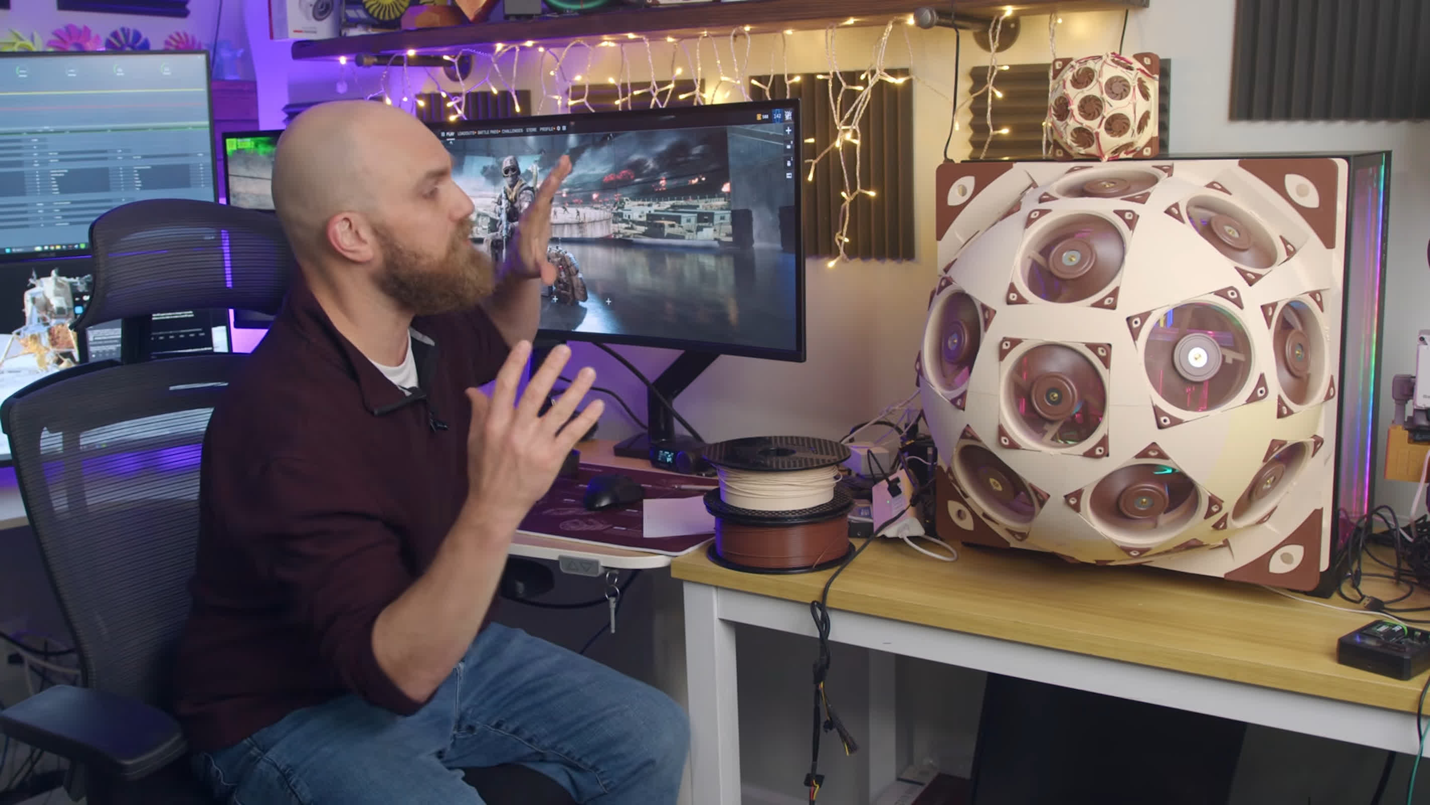 This 3D-printed 15-fan side panel drops CPU temps by 20 degrees | TechSpot