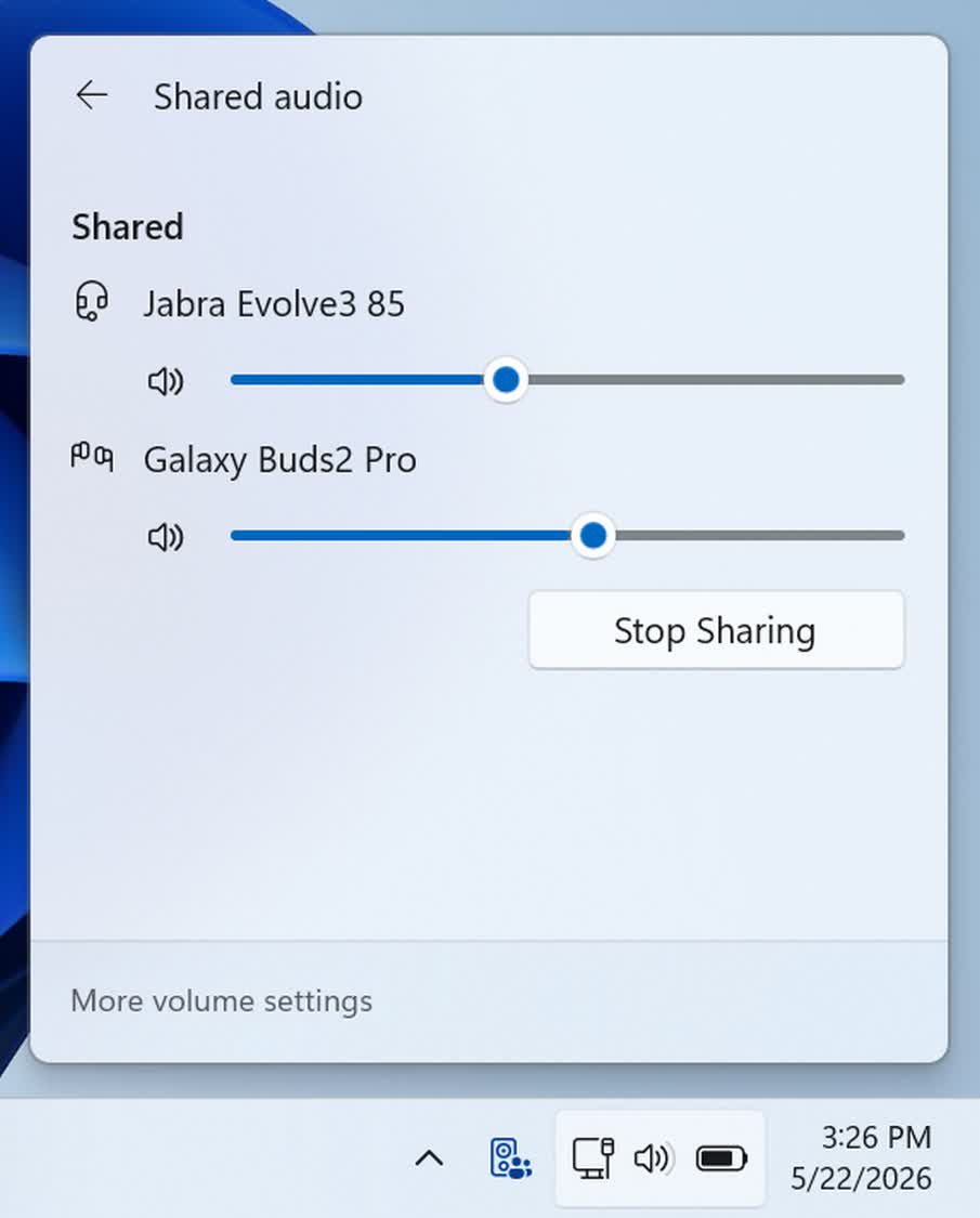 Windows can now share audio to two Bluetooth headphones at once, sort ...
