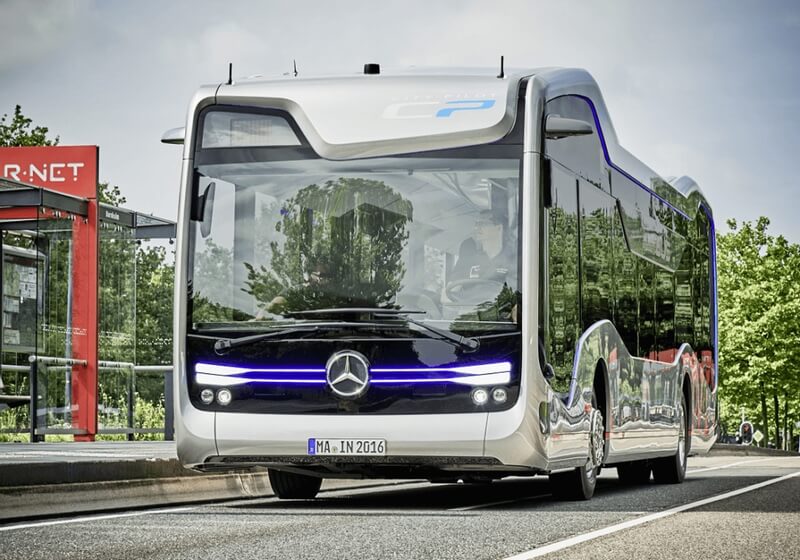 Mercedes' futuristic self-driving bus makes 12-mile journey through ...