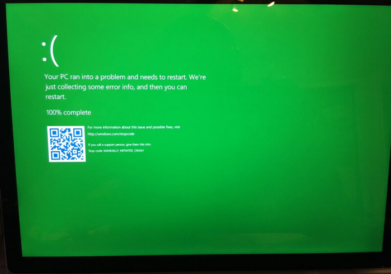 Green Screen of Death (GSoD) discovered in leaked preview build of ...