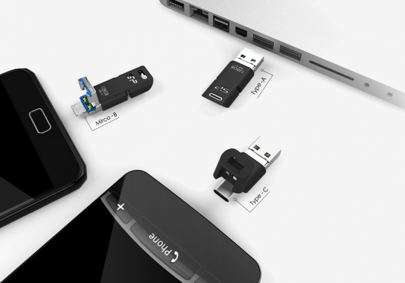 This versatile 3-in-1 flash drive offers USB Type-A, Micro-B and Type-C ...
