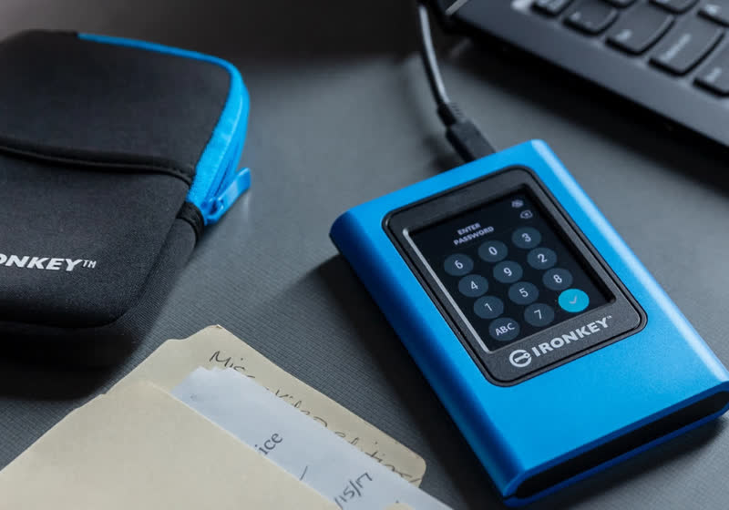 Kingston IronKey external SSD features a color touchscreen, built-in ...