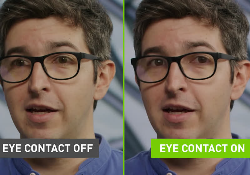 Nvidia Broadcast app tries to simulate eye contact with the camera ...