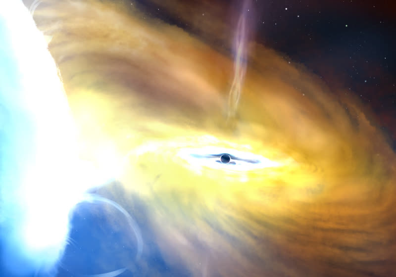 The universe's brightest object eats the mass of the sun every day ...