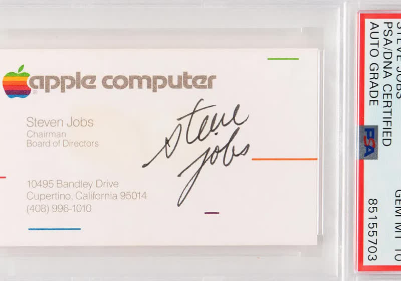 Steve Jobs signed Apple business card sells for over $180,000 at ...