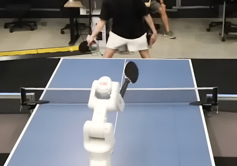 Watch Google's DeepMind robot play table tennis against human players ...